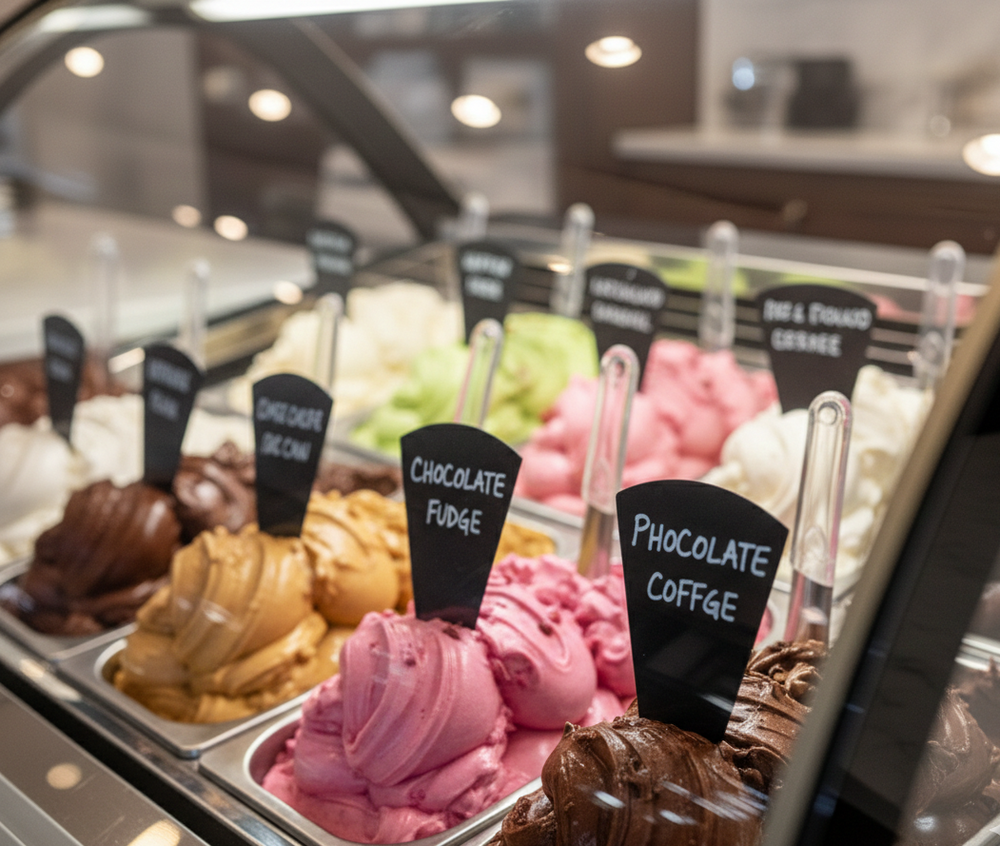 24 pcs Gelato Flavor Markers, Ice Cream Flavor Signs, Flavor Tags
