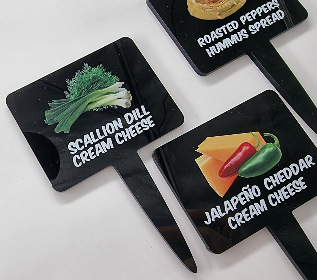 72 pcs Cream Cheese Markers, Labels Food Tags, Cheese Tags, Food Flavo