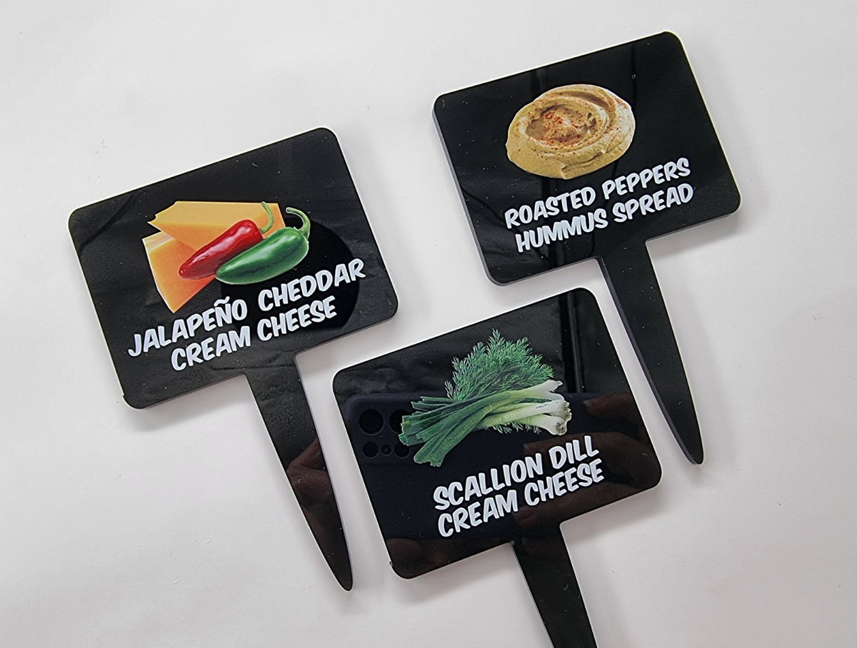 24 pcs Cream Cheese Markers, Labels Food Tags, Cheese Tags, Food Flavo