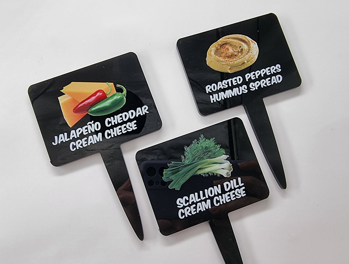 24 pcs Cream Cheese Markers, Labels Food Tags, Cheese Tags, Food Flavo