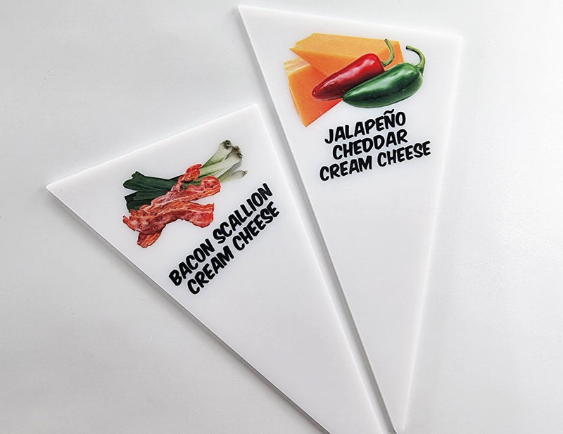 12 pcs Cream Cheese Markers, Labels Food Tags, Cheese Tags, Food Flavo