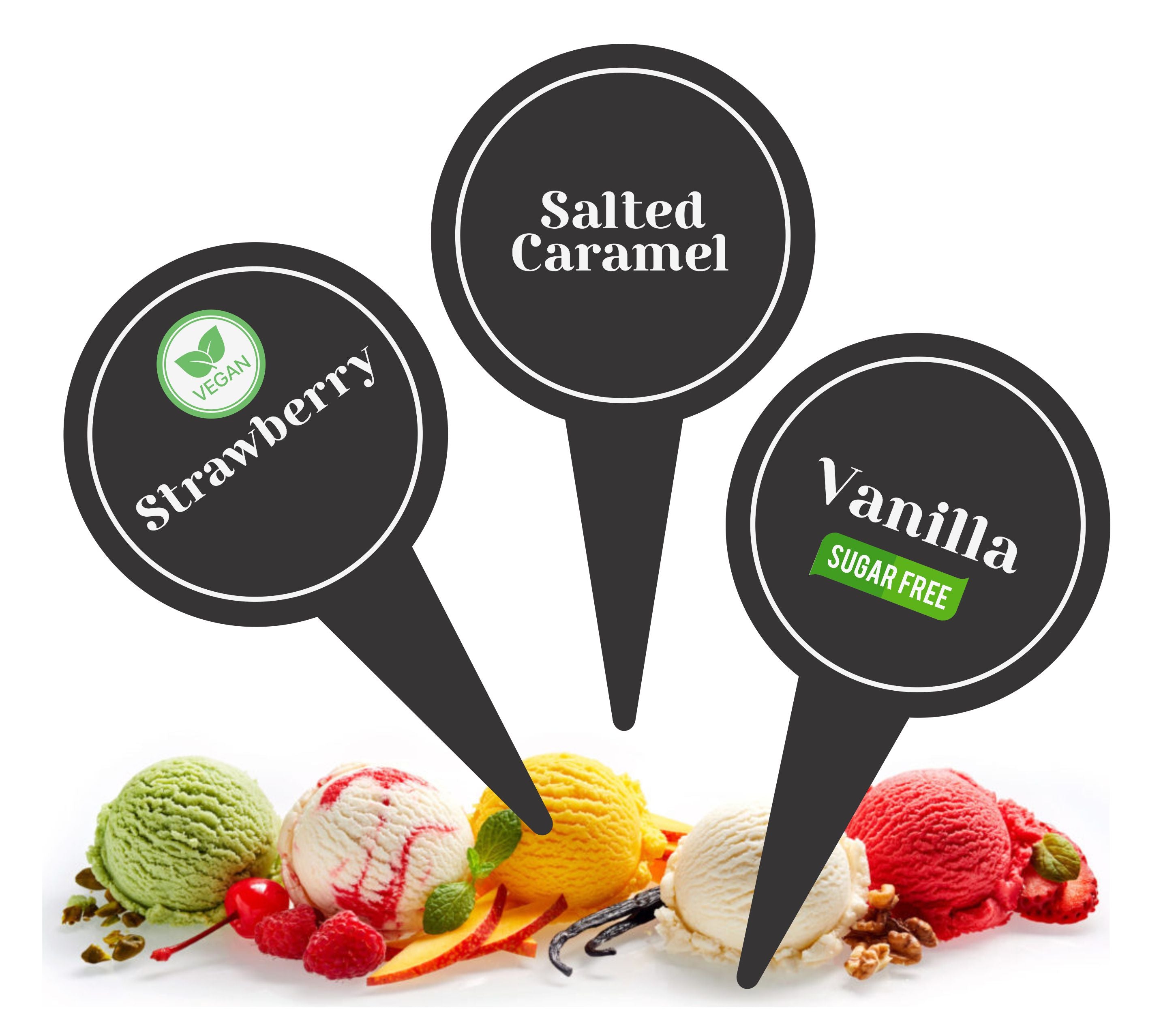 12 pcs Gelato Flavor Markers, Ice Cream Flavor Signs, Flavor Tags, Gel