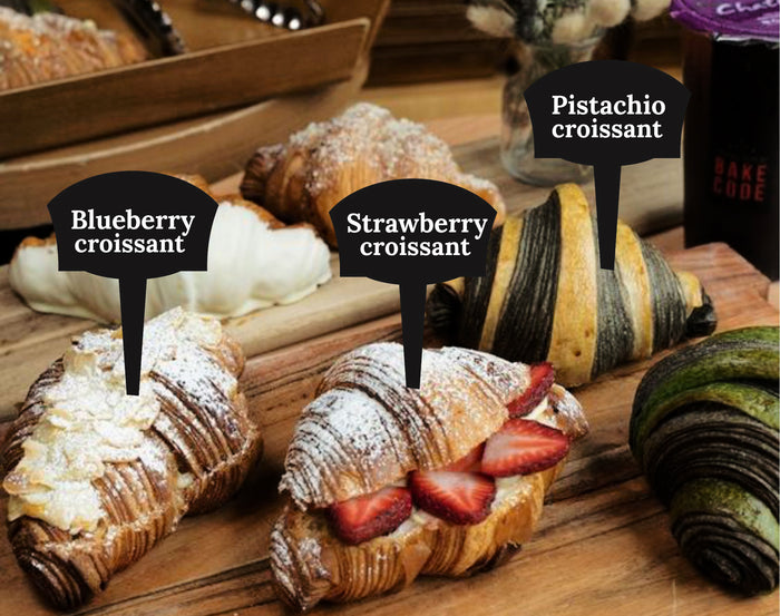 112 pcs Bakery Markers, Labels Food Tags, Cheese Tags, Croissant Flavo