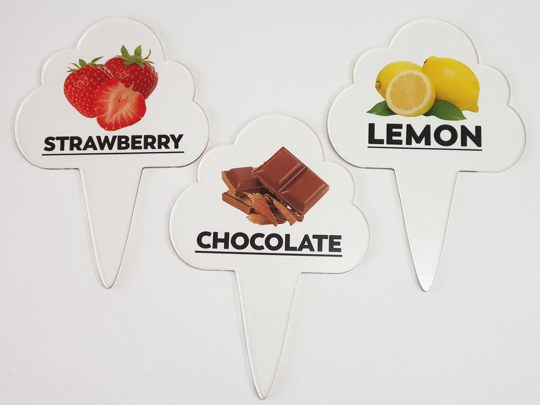 72 pcs Gelato Flavor Markers, Ice Cream Labels, Flavor Tags