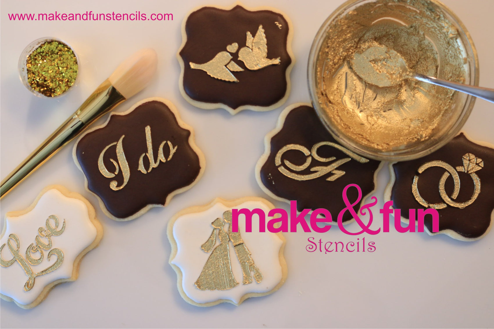 8 pcs Wedding Stencil, Cookie Engagement Stencil|8 Stück Hochzeit Scha