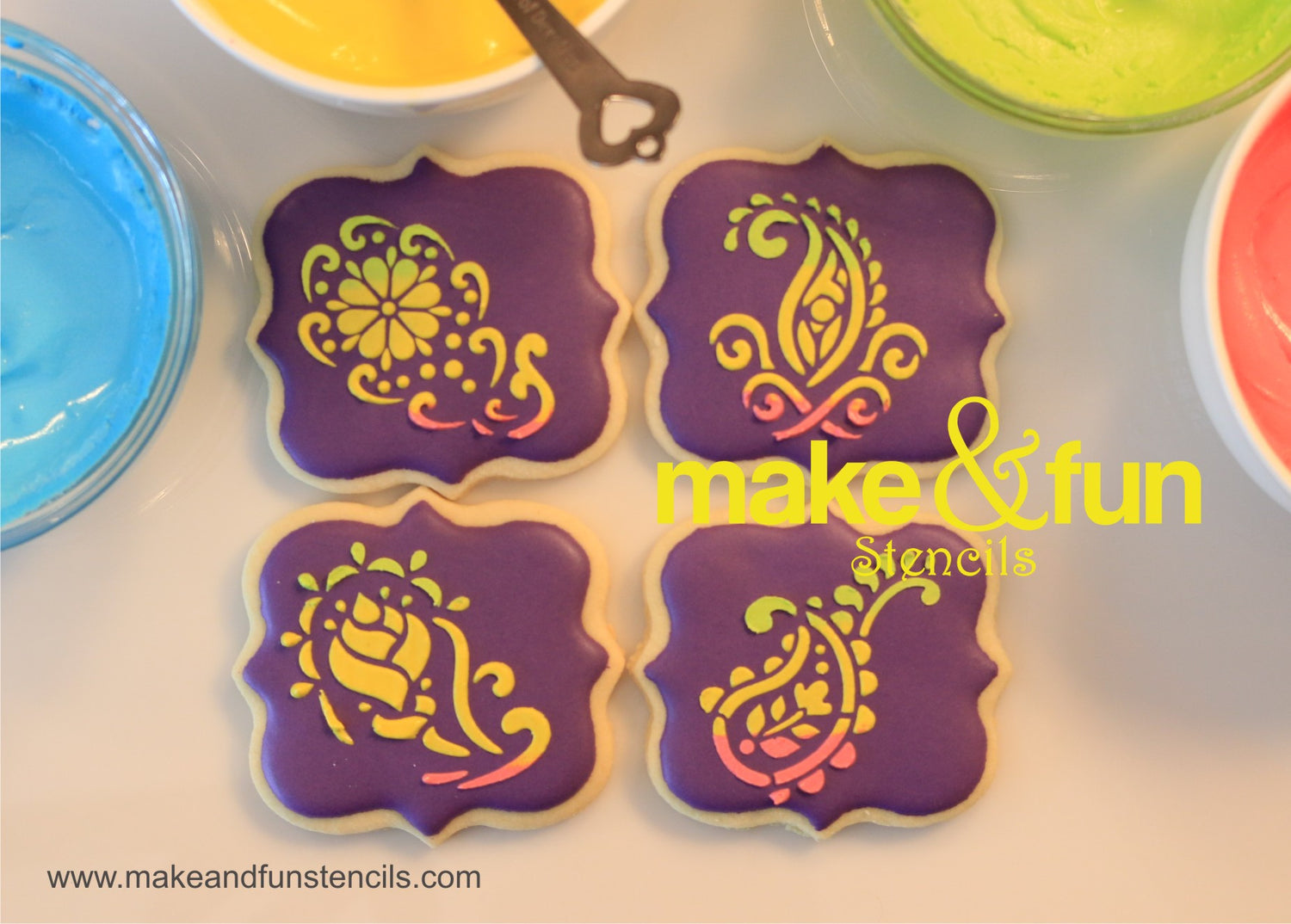 4 pcs Paisley Cookie Stencil, Cake stencil Royal Icing|4 Stück Paisley