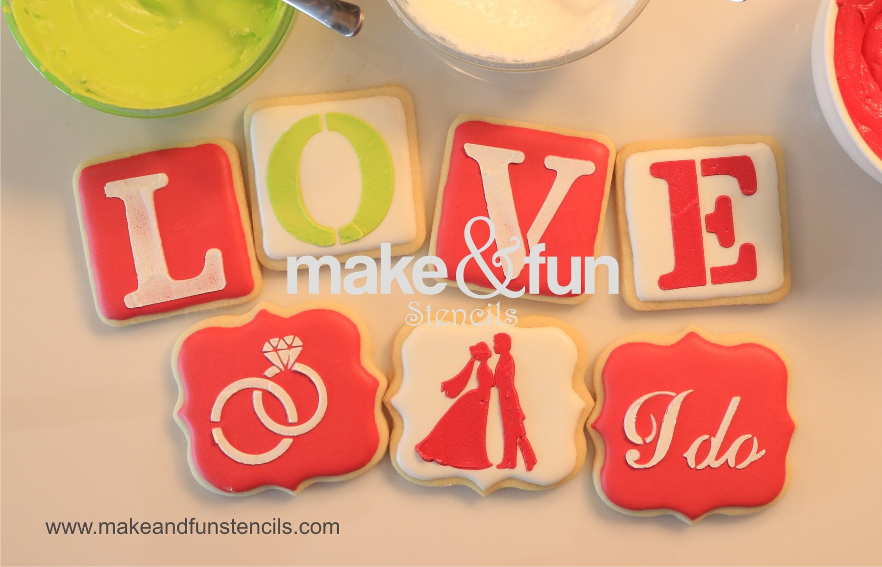 8 pcs Wedding Stencil, Cookie Engagement Stencil|8 Stück Hochzeit Scha